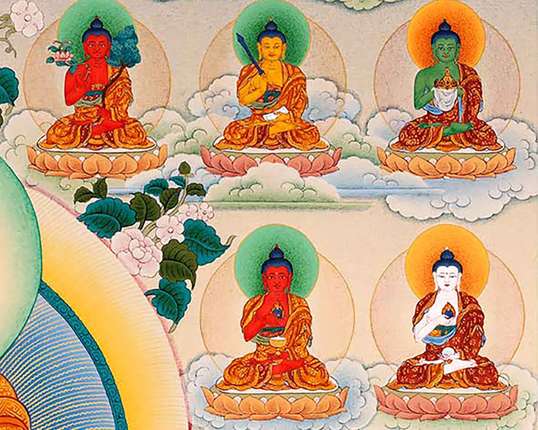 Traditionally Hand-Painted 35 Buddhas Thangka | Himalayan Tibetan Budd