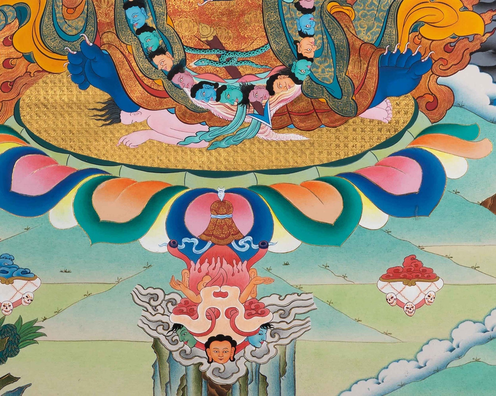 Traditional Tibetan Mahakala Art | Hand-Painted Mahakala Bernagchen Th