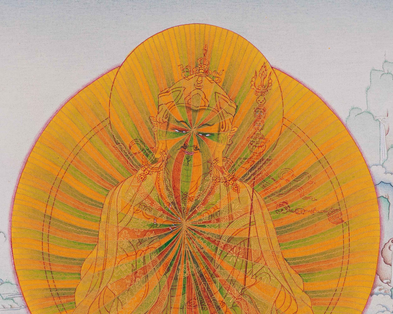Lotus Master Guru Rainbow Body Thangka | Tibetan Buddhist Master Guru