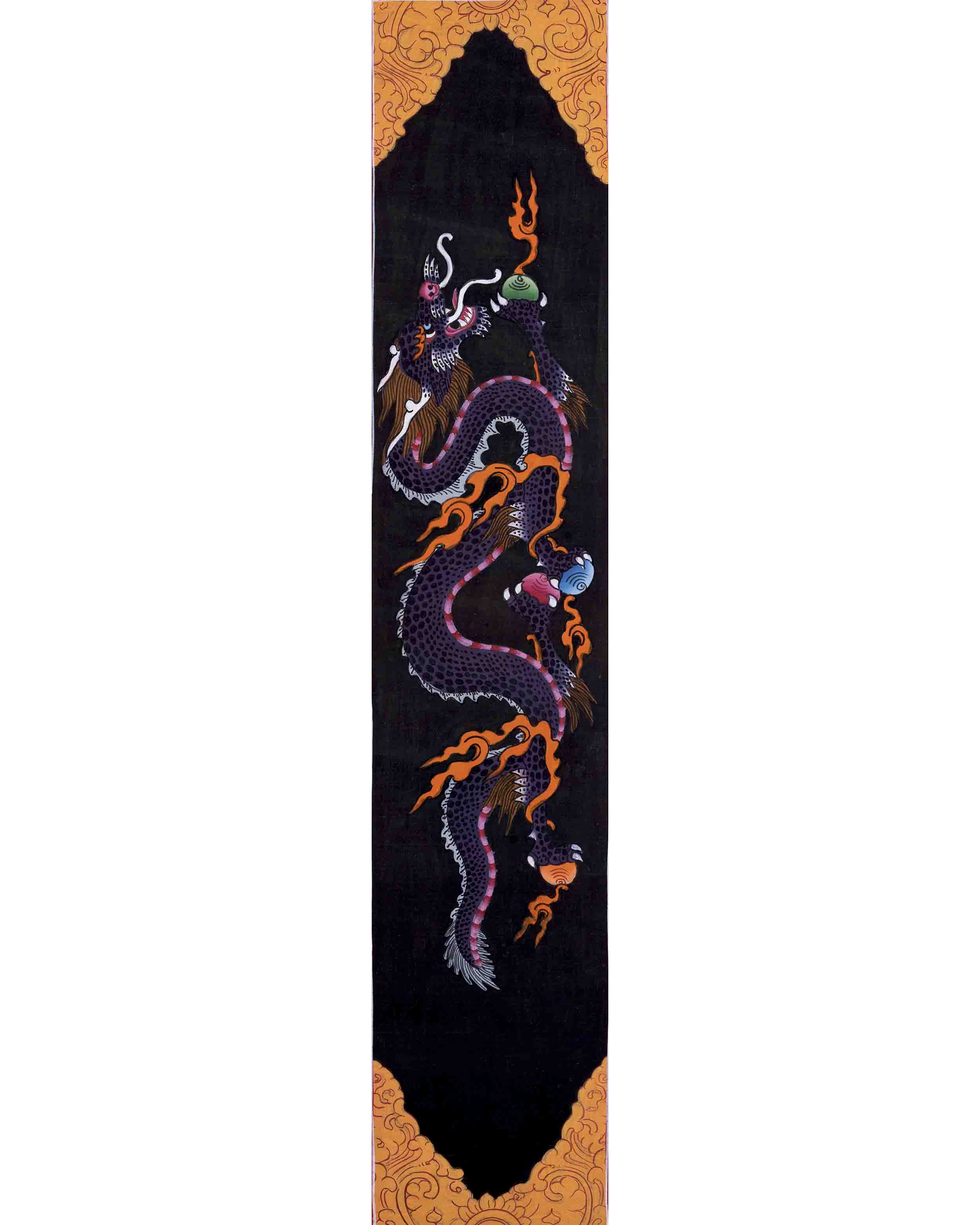 Dragon Painting Thangka | Traditional Tibetan Style