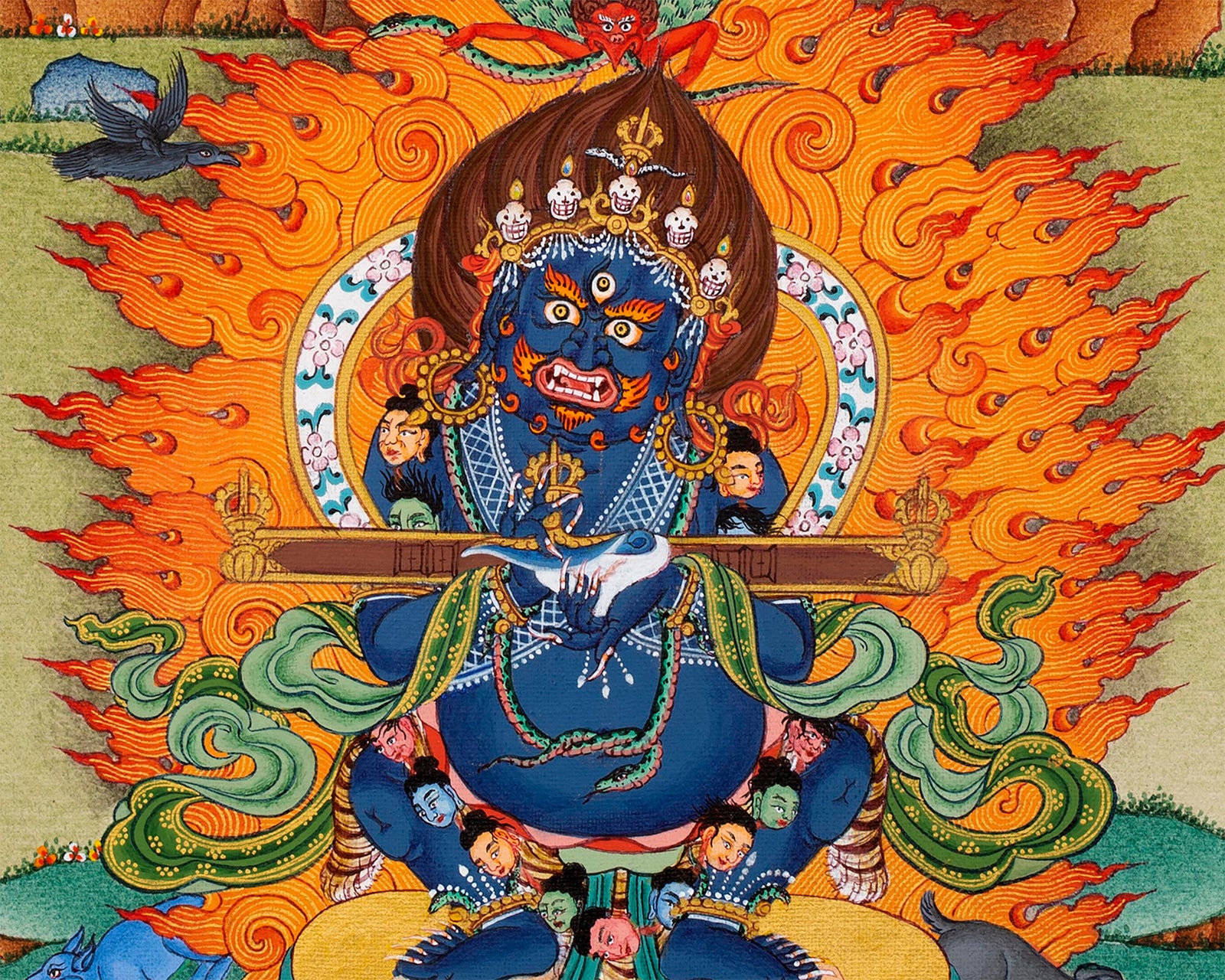 Hevajra With Consort Nairatmya Thangka Print | Buddhist Yidam Art