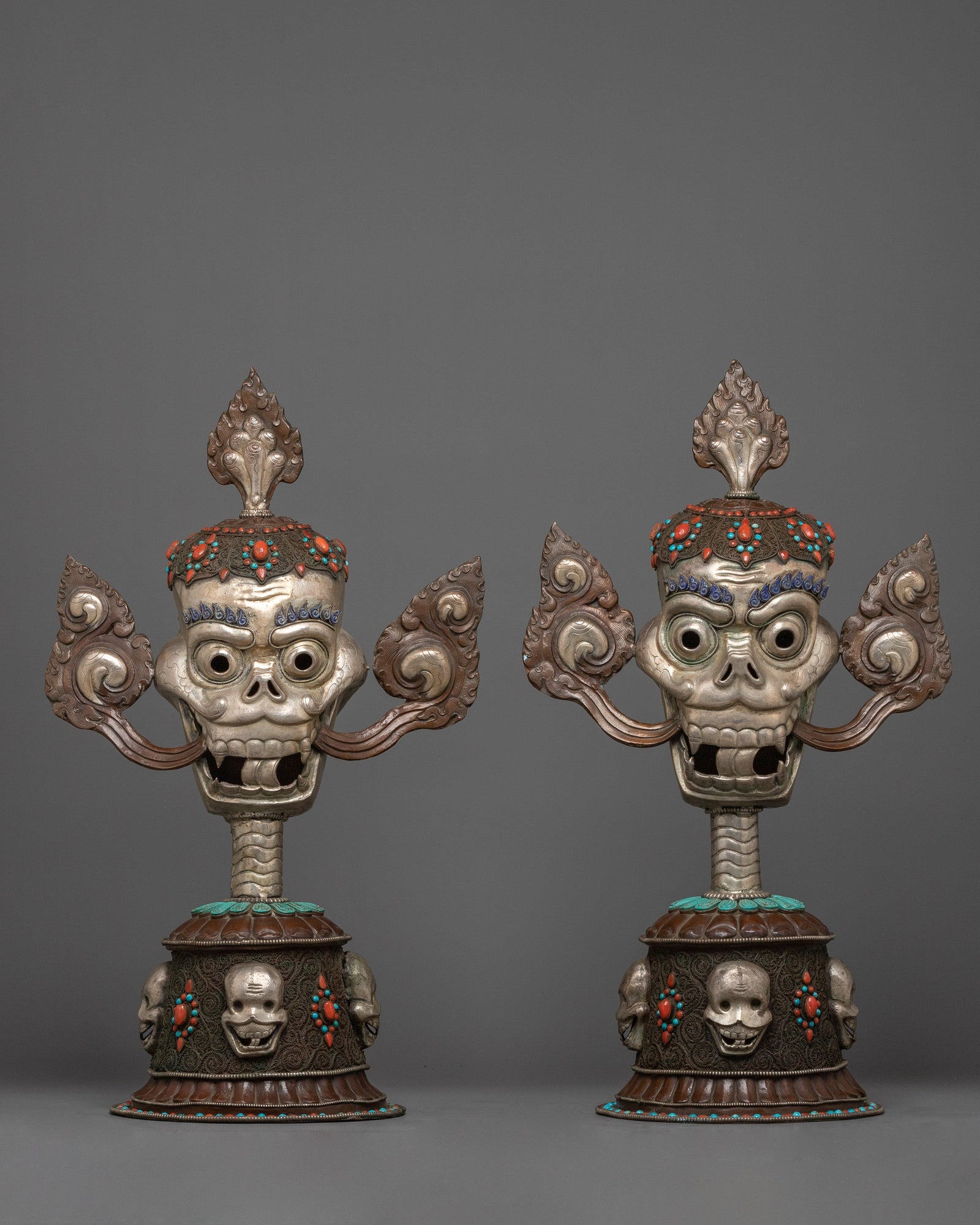 Citipati Skull Altar Set | Handmade Buddhist Altar Art