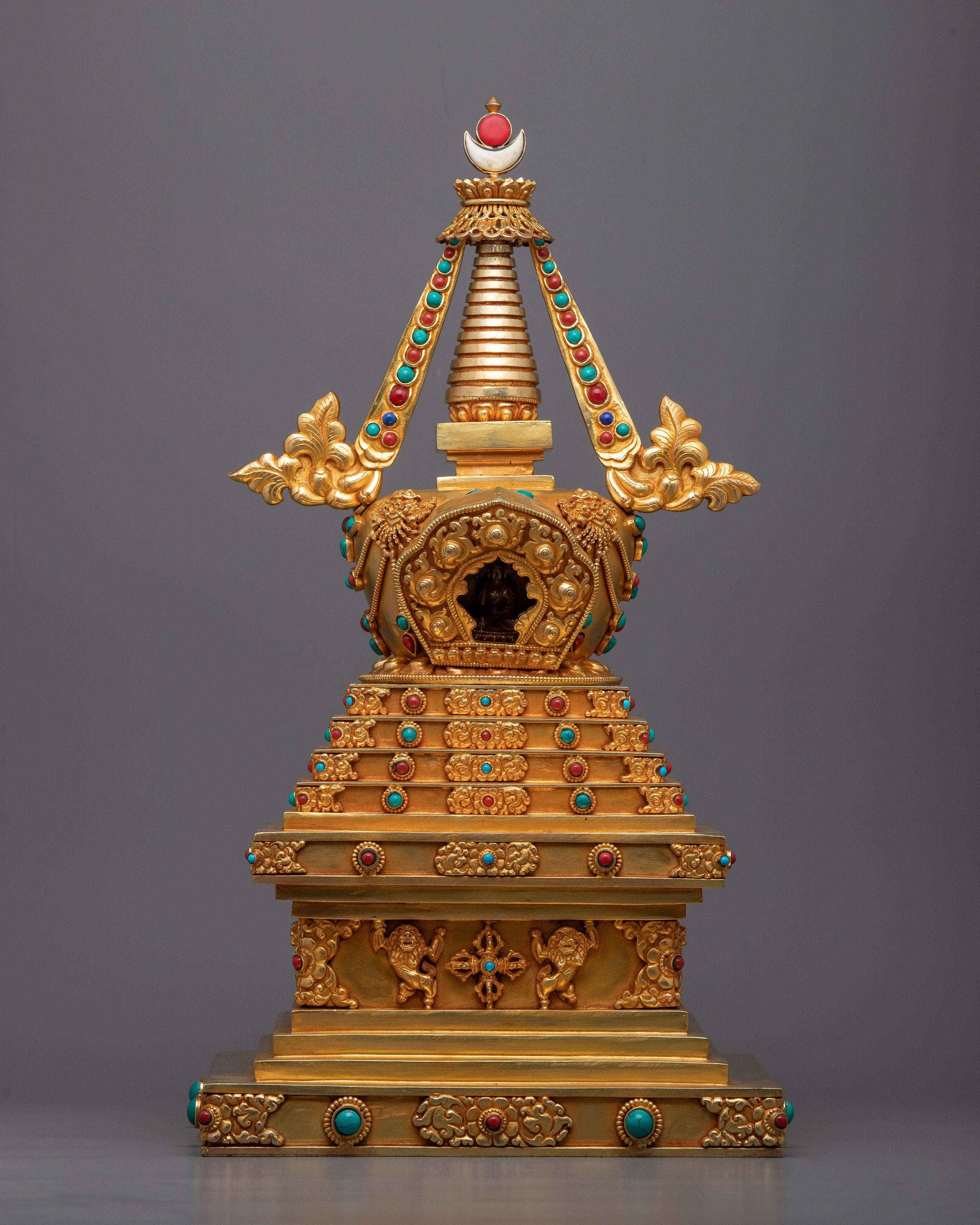Authentic Handcrafted Buddhist Stupa Statue | Traditional Dharma Art