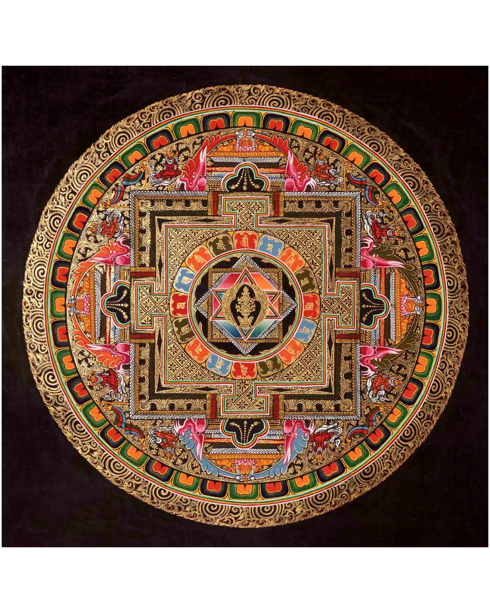 Traditional Mandala Thangka | Buddhist Handpainted Art | Wall Decors