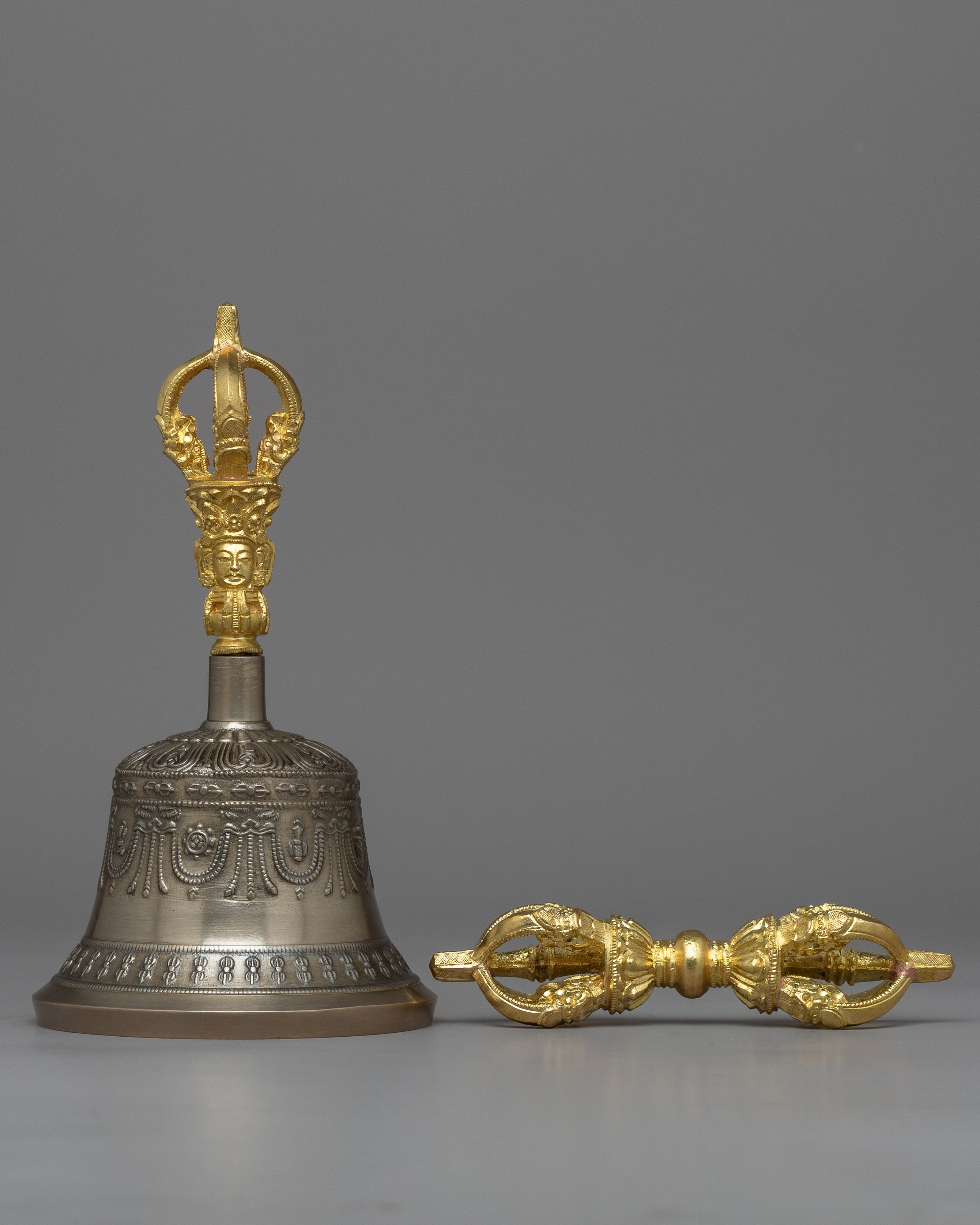 Buddhist Vajra and Bell Set | Traditional Tibetan Meditation Tools