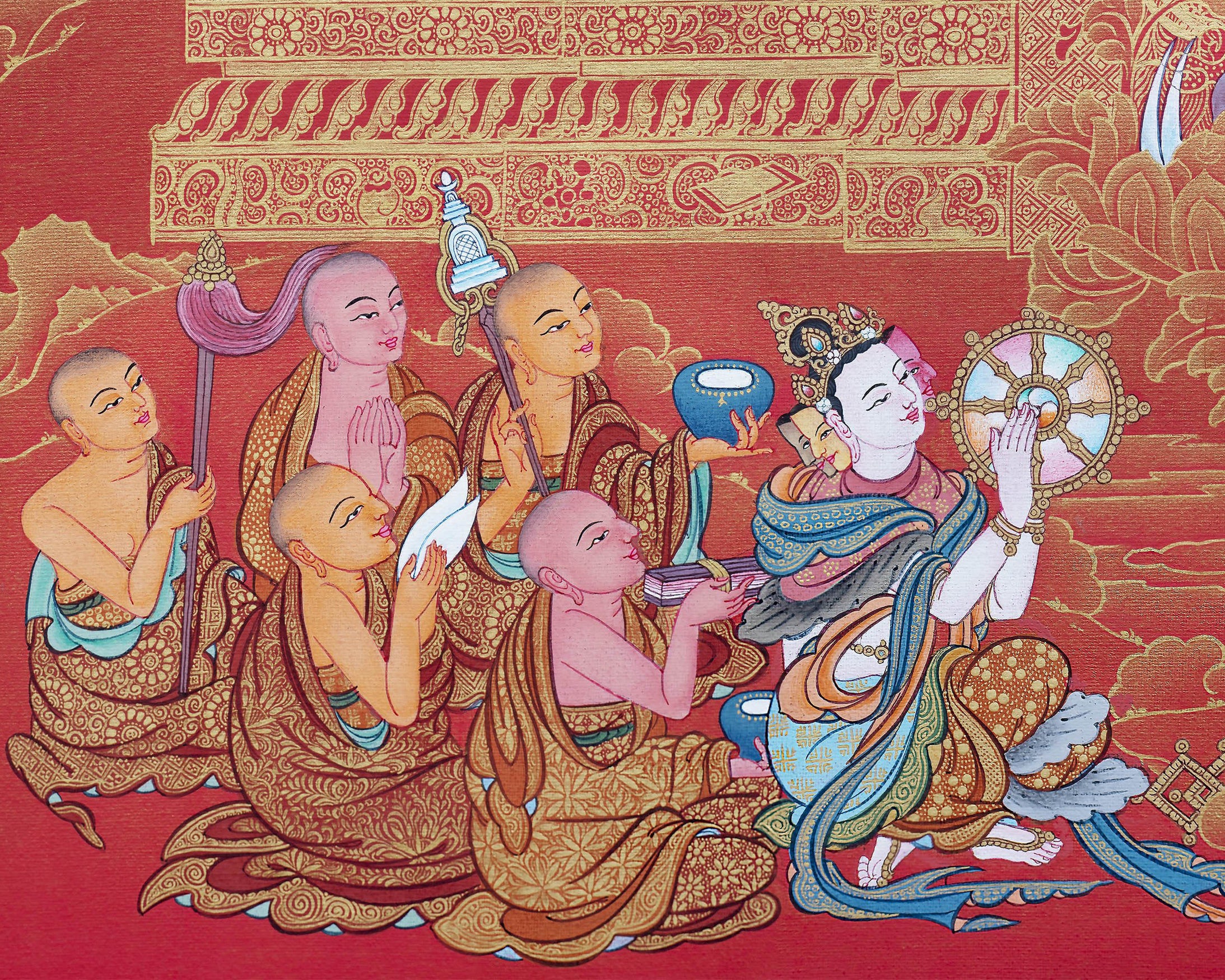 12 Deeds of Shakyamuni Buddha | Thangka | Buddha Thangka Print ...