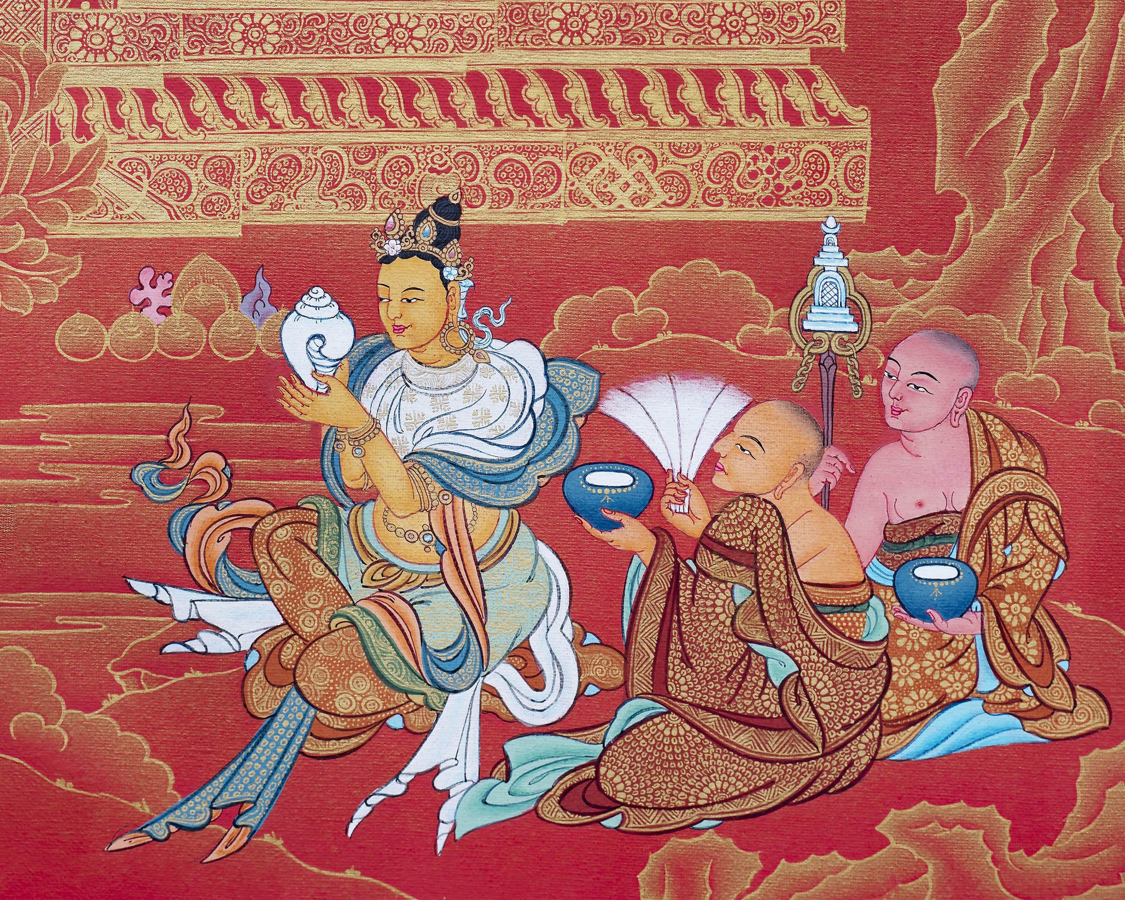 12 Deeds of Shakyamuni Buddha | Thangka | Buddha Thangka Print ...