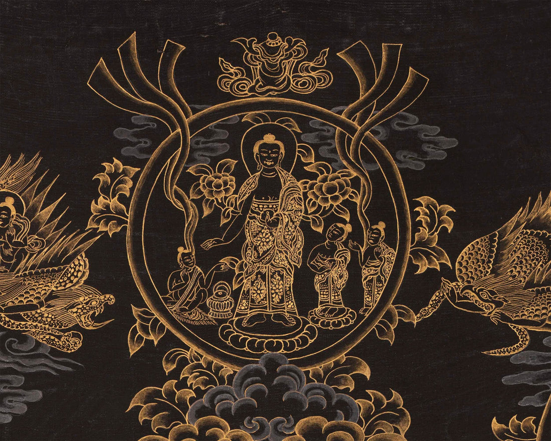 Shakyamuni Buddha Original Handmade Tibetan Thangka | Sacred Wall Deco
